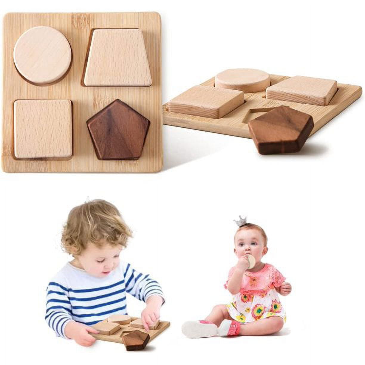 Montessori Shape Puzzles Baby Puzzles Wooden Simple Shape Puzzle ...