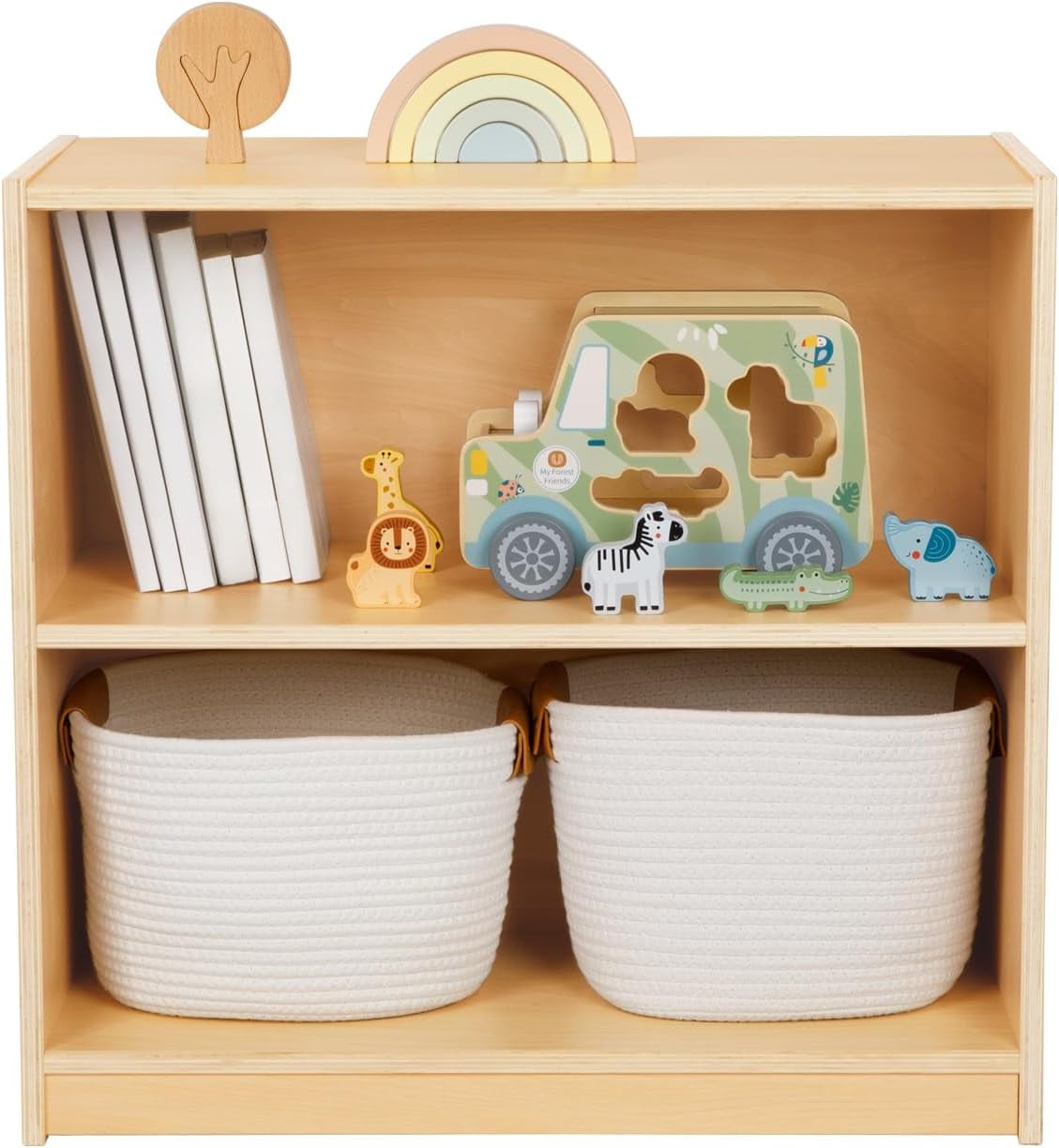OOOK Montessori Shelf and Toy Storage, Compact Toddler Bookshelf for ...