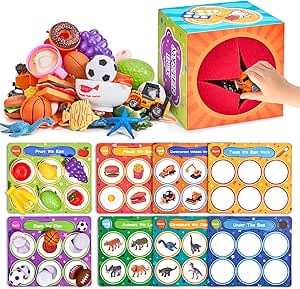 Montessori Sorting Toys with Sensory Play Box for Toddlers, 48 Toys ...
