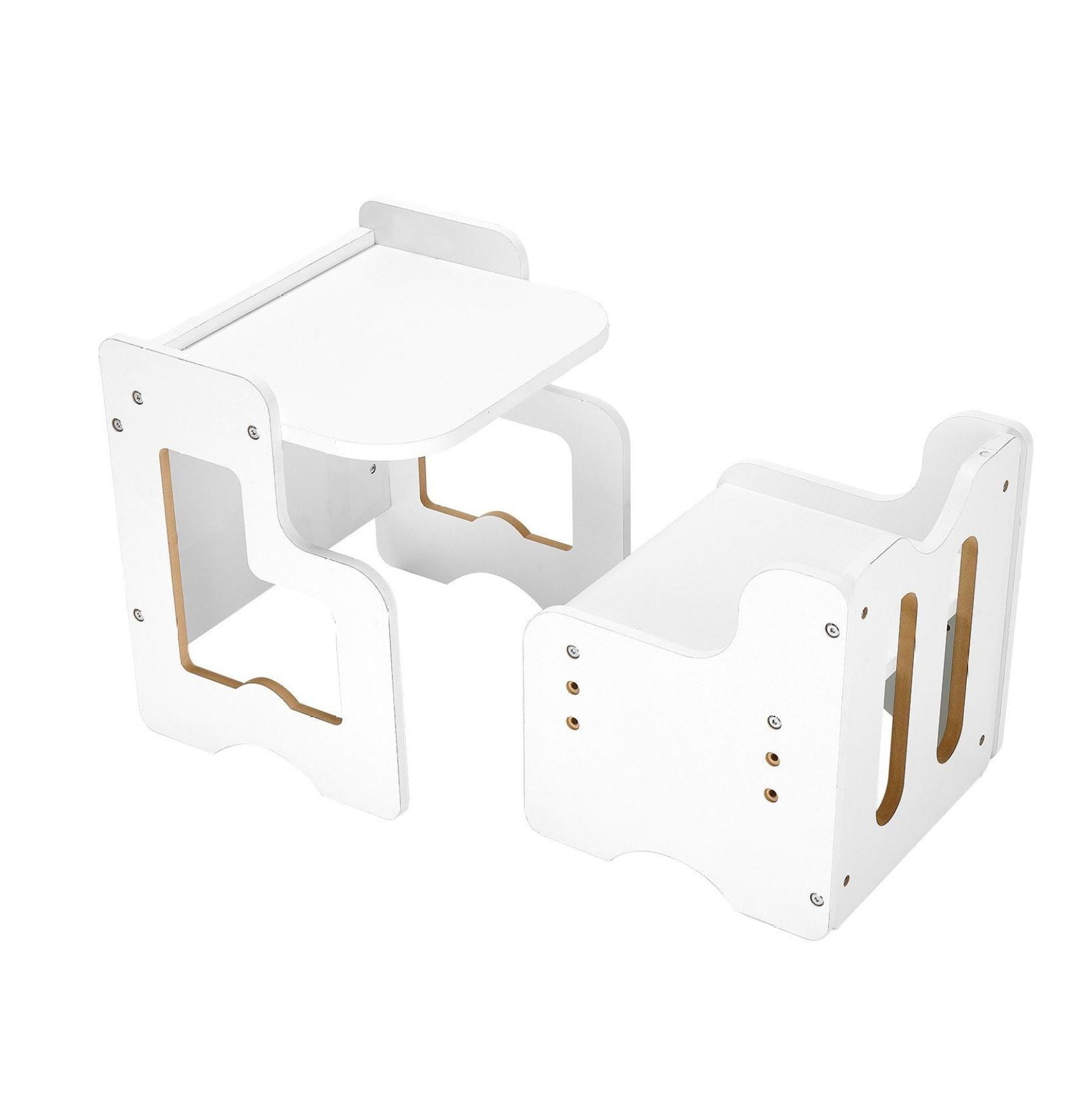 Montessori Table and Chair Set, Wooden Toddler Table with Chalkboard ...