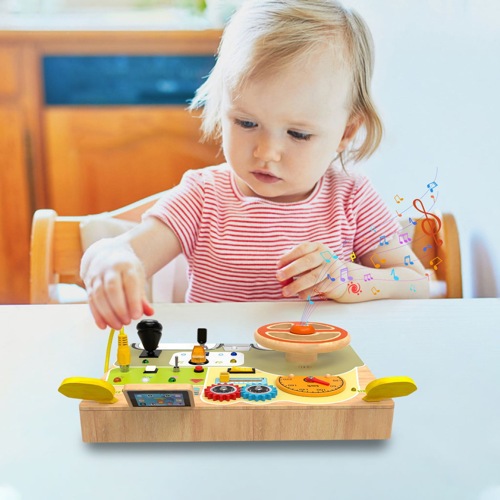 Montessori Toddler Toys - Baby Wooden Busy Board - Sensory Toys with ...