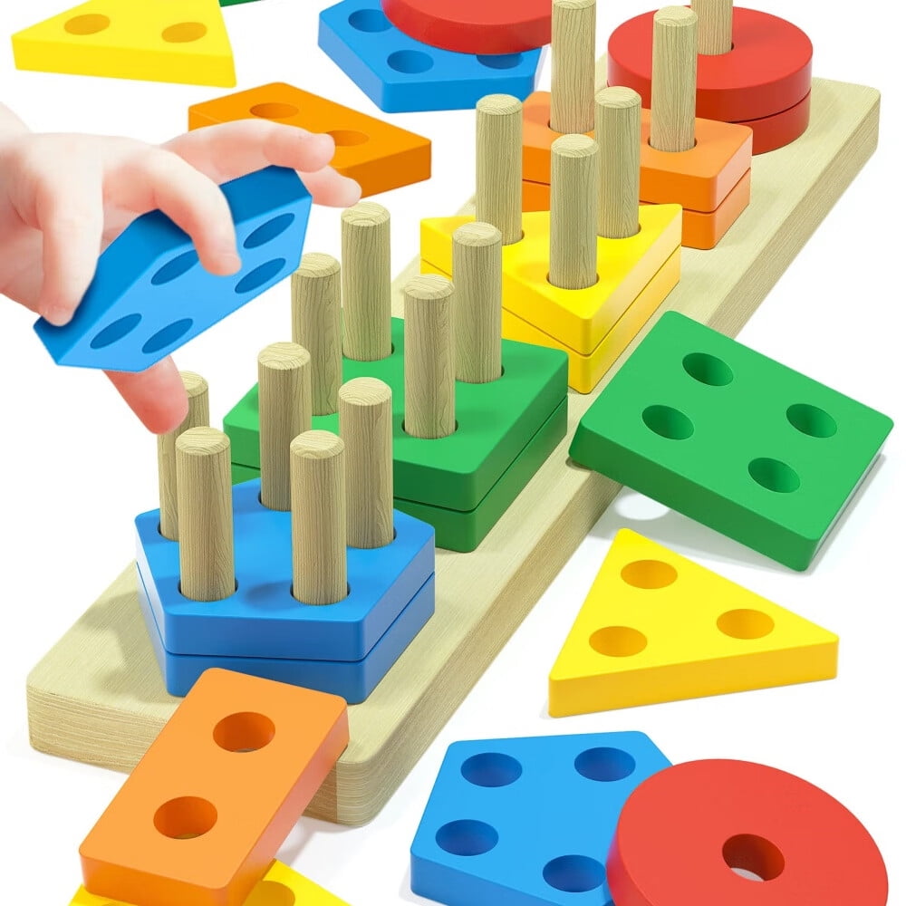 Montessori Toys for 1 2 3 Year Old Boys Girls Toddlers,Wooden Sensory ...
