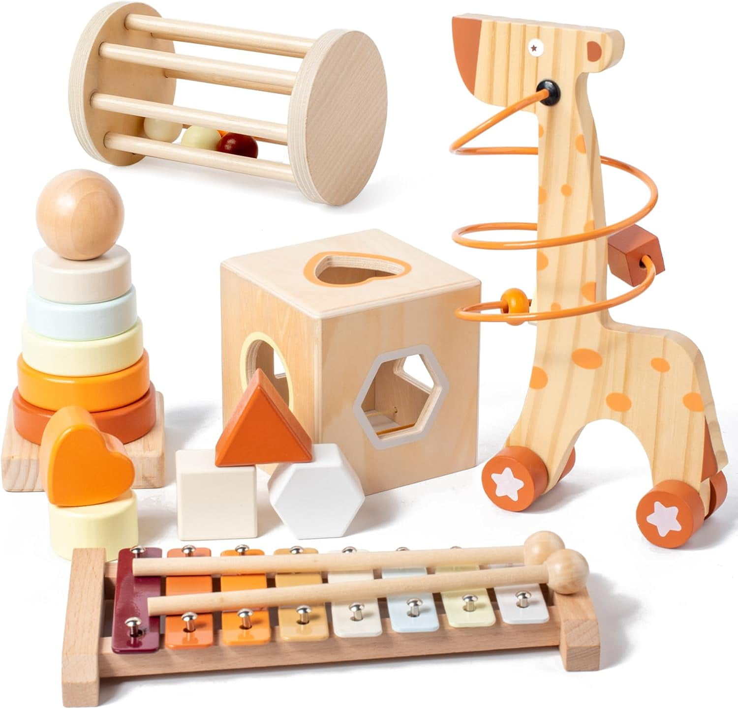 Montessori Toys for 1-3 Year Old, Baby Toys 12-18 Months, Wooden ...