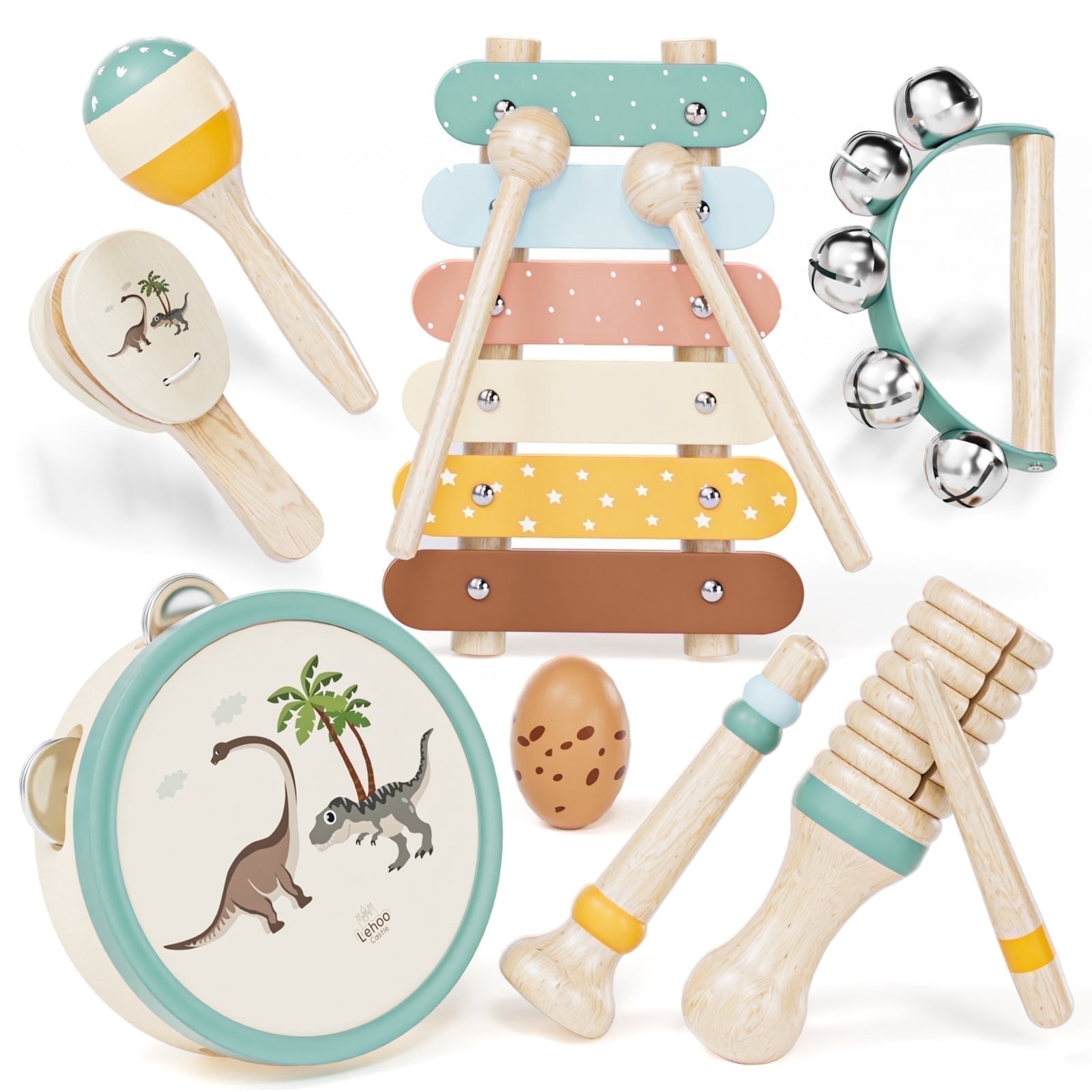 Baby Toy 1 Year Old, Musical Instruments Wooden Toy, Xylophone Maracas ...