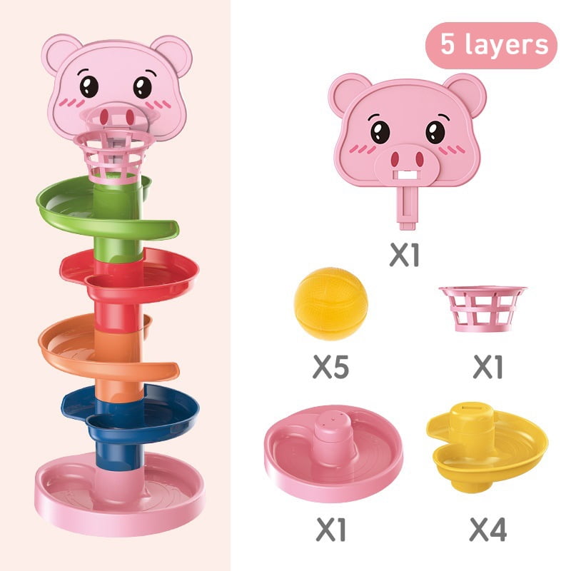 Montessori Toys Baby 0 12 24 36 Months Track Rolling Ball Push Pop ...