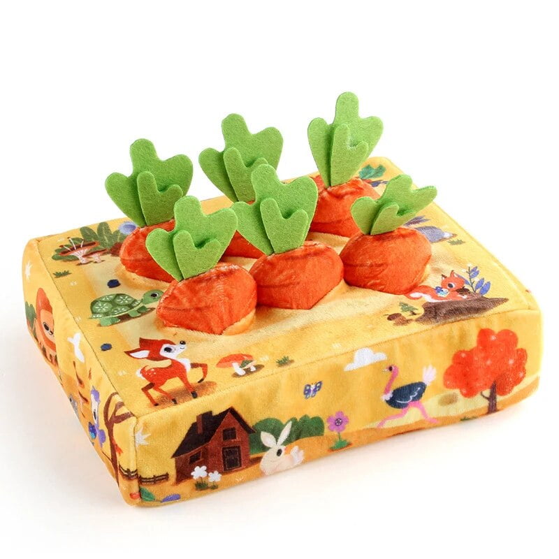 Montessori Toys Baby Pull Carrot Plush Toy Number Shape Color Matching ...