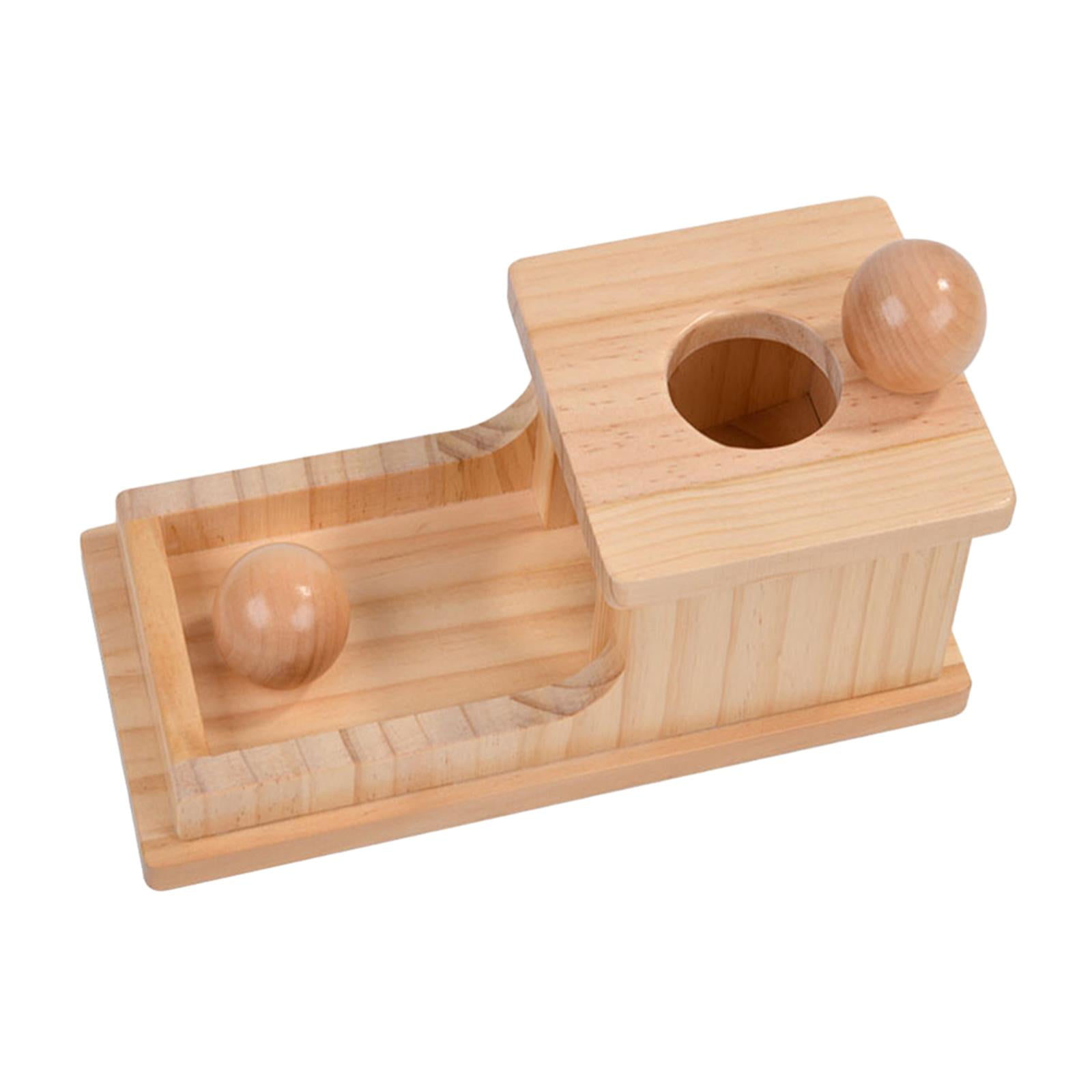 Montessori Toys Object Permanence Box Educational Ball Drop Box Wooden ...