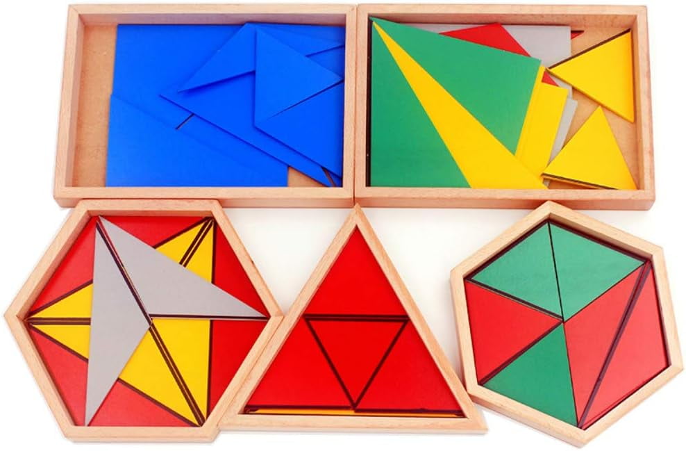 Montessori Wood Math Geometry Shape Teaching Aids Constructive ...
