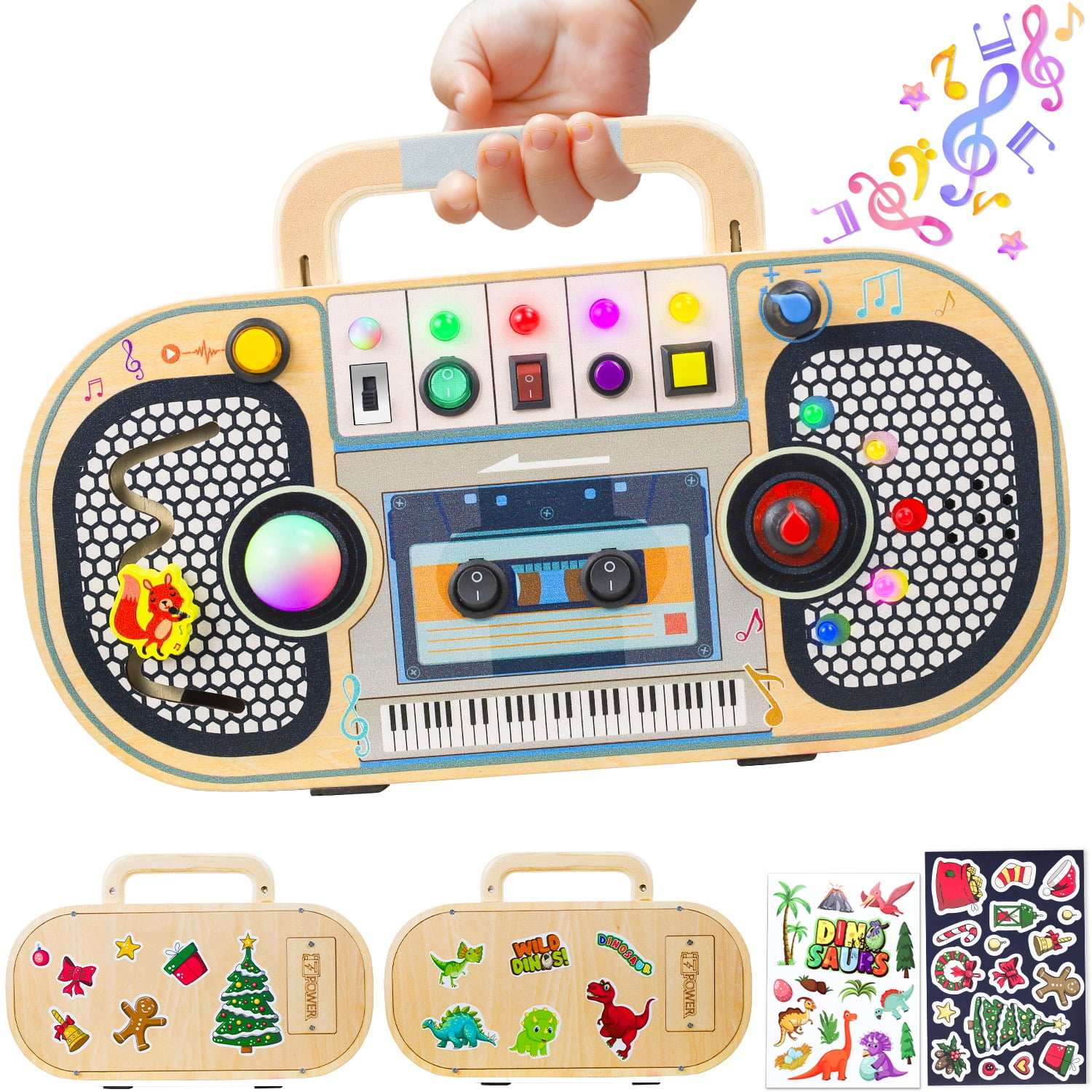 Montessori Wooden Busy Board for Toddlers with Led Light Educational ...