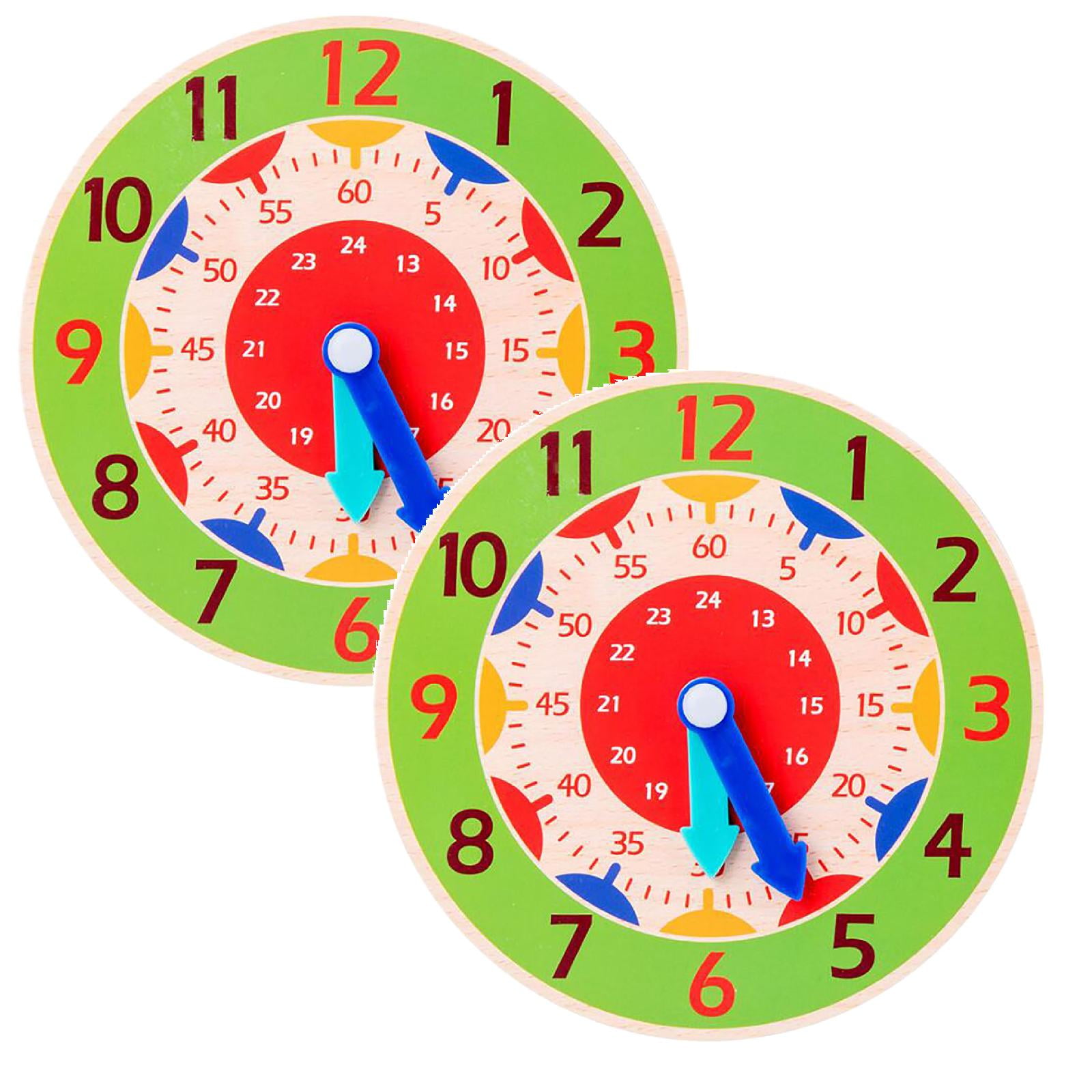 Montessori Wooden Clock For Children, Toys With Hours, Minutes And ...