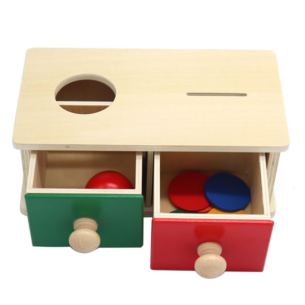 Montessori Wooden Coin Box Toy Child Development Number Cognition ...
