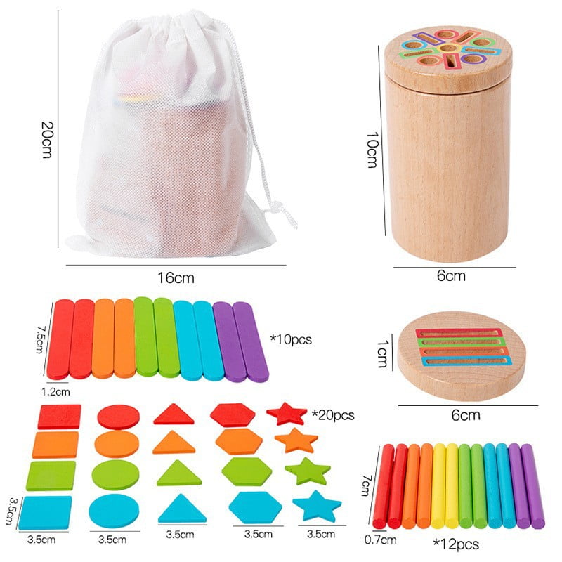 Montessori Wooden Color Sorting Sticks Early Learning Educational Toy ...