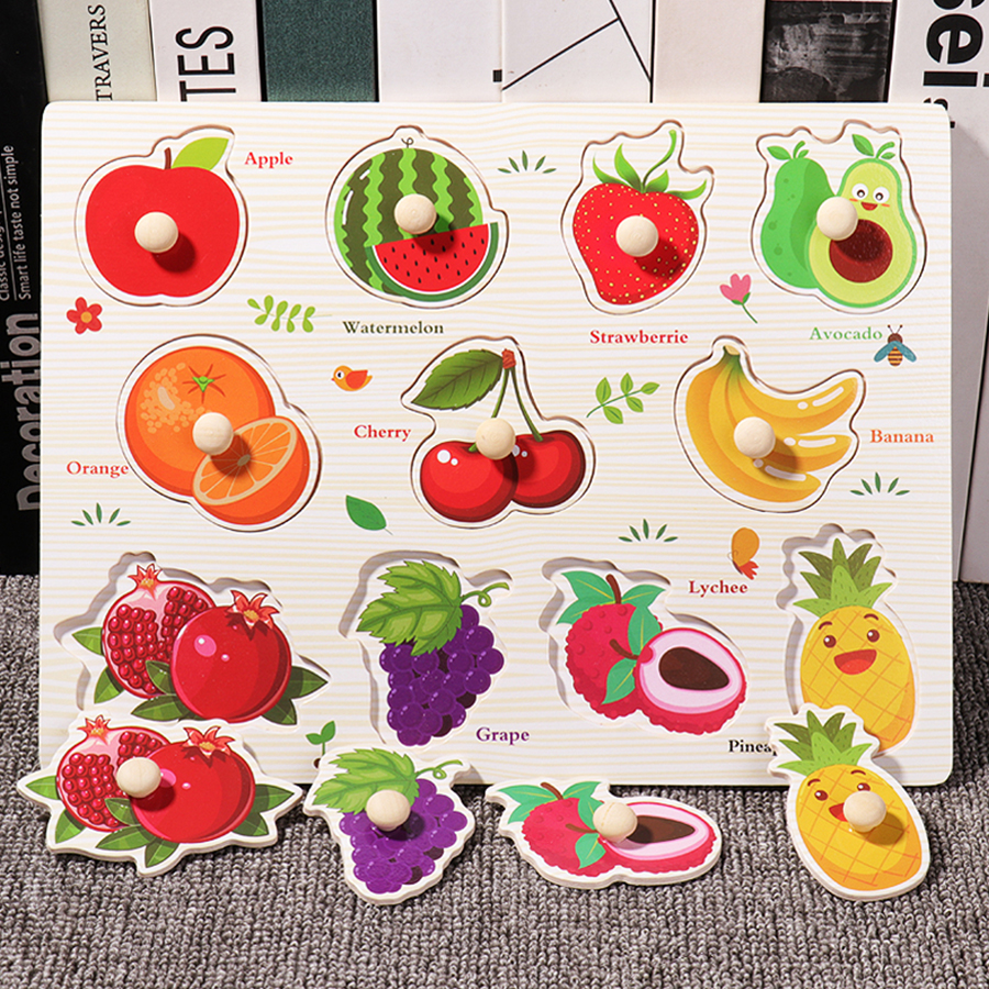 Montessori Wooden Hand Grab Boards Tangram Jigsaw Baby Educational ...