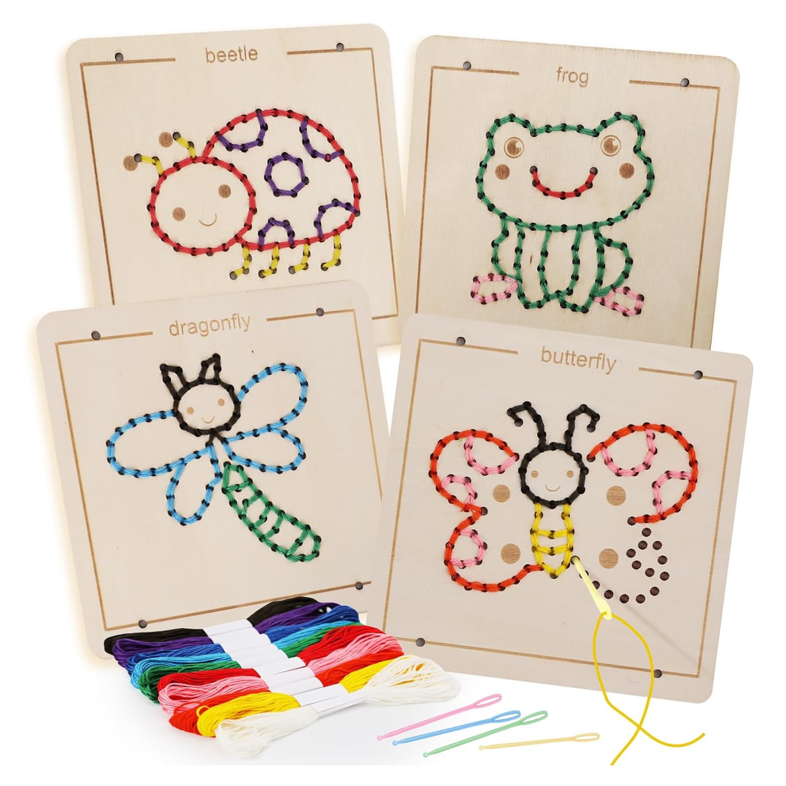 Montessori Wooden Lacing Toys for Toddlers Kids Ages 2-4 5-7 ...