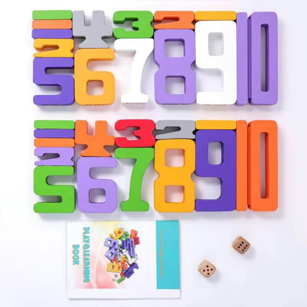 Montessori Wooden Math Numbers Blocks, Wooden Number Building Blocks ...