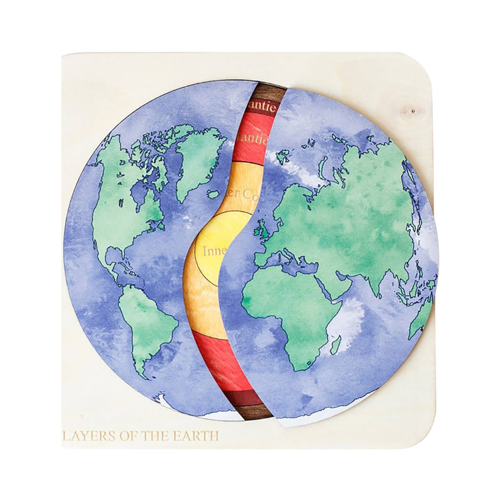 Montessori Wooden Multi-layer Explore The Earth Layer Puzzle Toy ...
