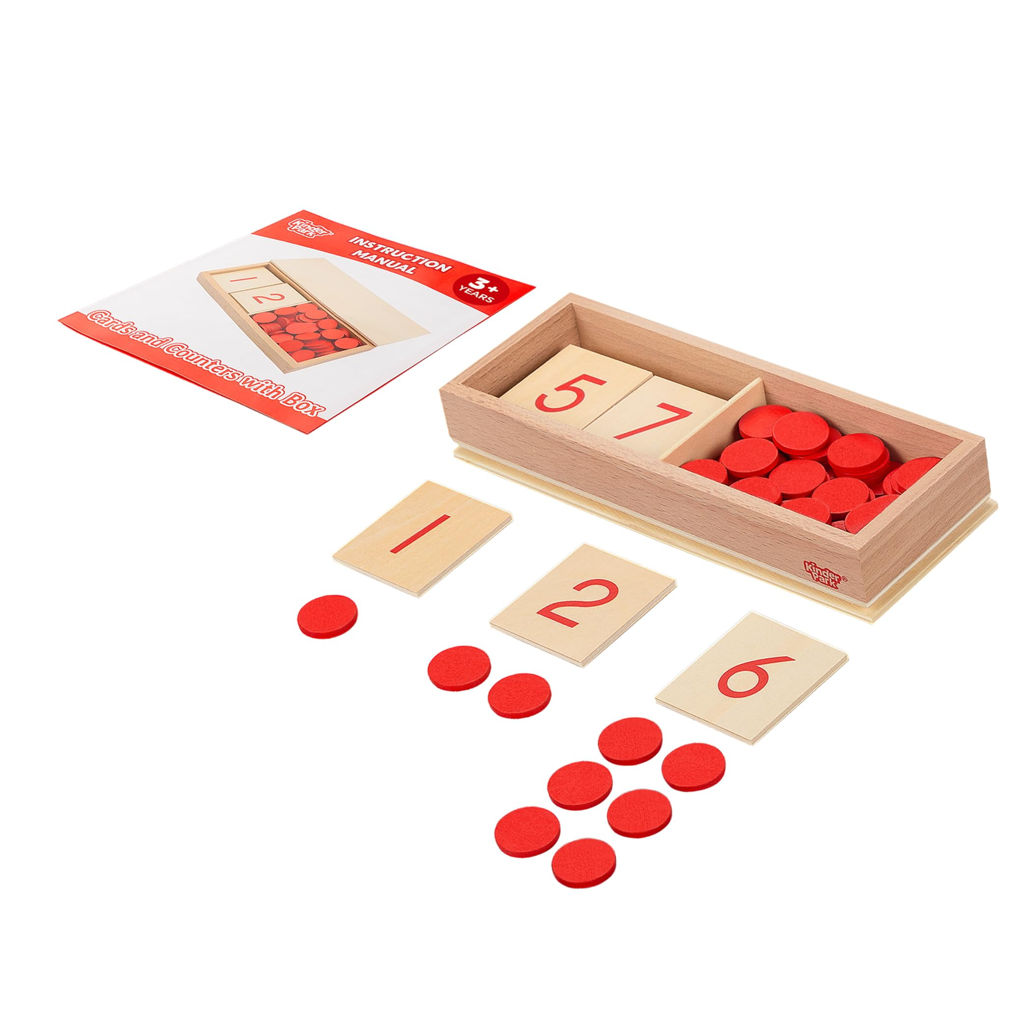 Montessori Wooden Numeral Cards & Math Counters for 3-6 Years Old ...