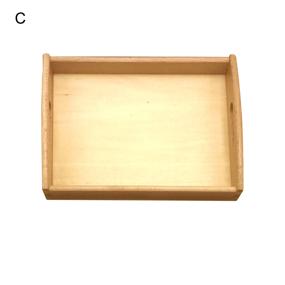 Montessori Wooden Tray Organizer Early Teaching Aid Preschool Kids ...