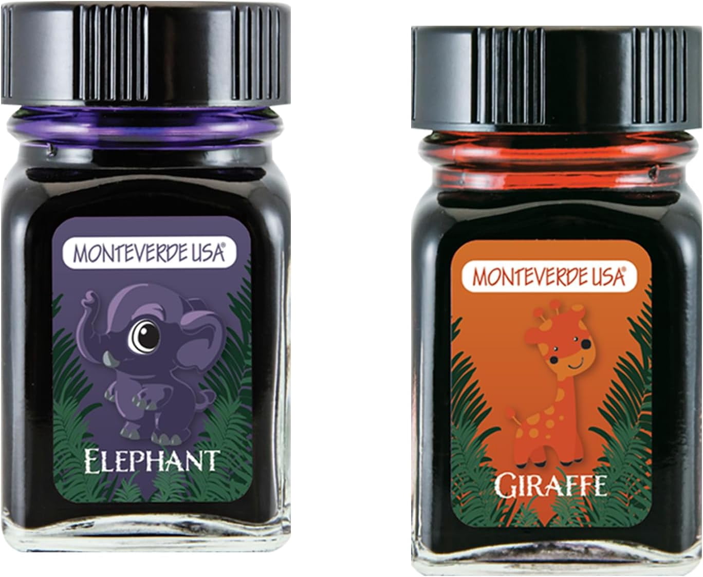 Monteverde 60ml Ink, Elephant (Purple), Giraffe (Orange) Jungle Ink ...