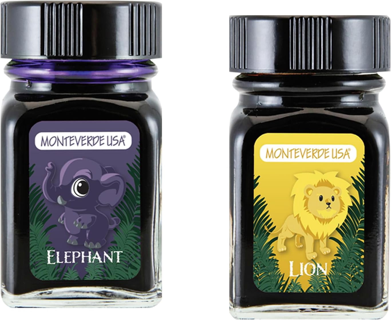 Monteverde 60ml Ink, Elephant (Purple), Lion (Yellow) Jungle Ink ...