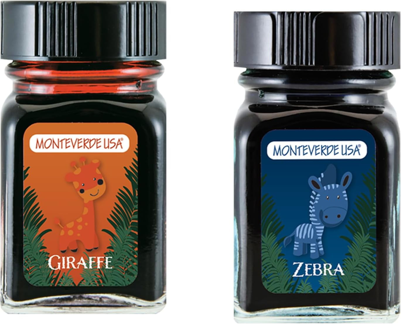 Monteverde 60ml Ink, Giraffe (Orange), Zebra (Blue) Jungle Ink (G309GI ...