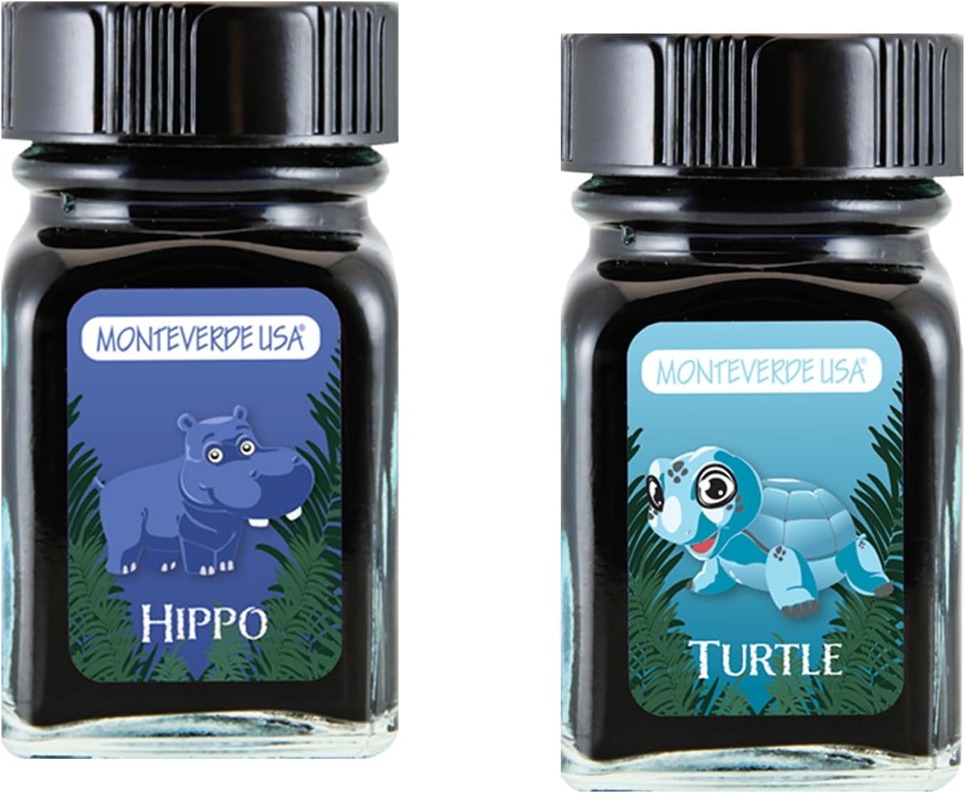 Monteverde 60ml Ink, Hippo (Dark Blue), Turtle (Turquoise) Jungle Ink ...