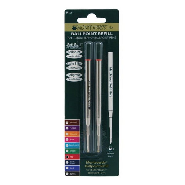 Monteverde® Ballpoint Refills For Montblanc Ballpoint Pens, Medium ...