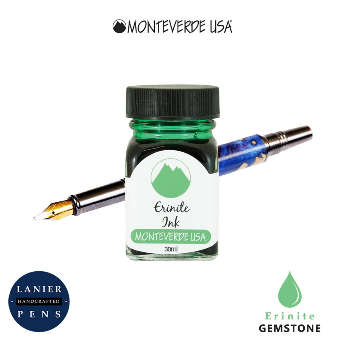 Monteverde G309er 30 Ml Gemstone Fountain Pen Ink Bottle Erinite