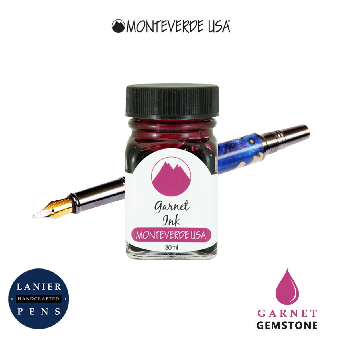 Monteverde G309GA 30 ml Gemstone Fountain Pen Ink Bottle- Garnet ...