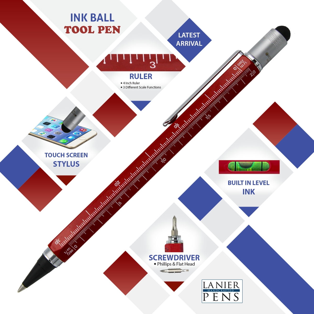 Monteverde One Touch Tool Inkball Pen with Stylus - Red (MV35254 ...
