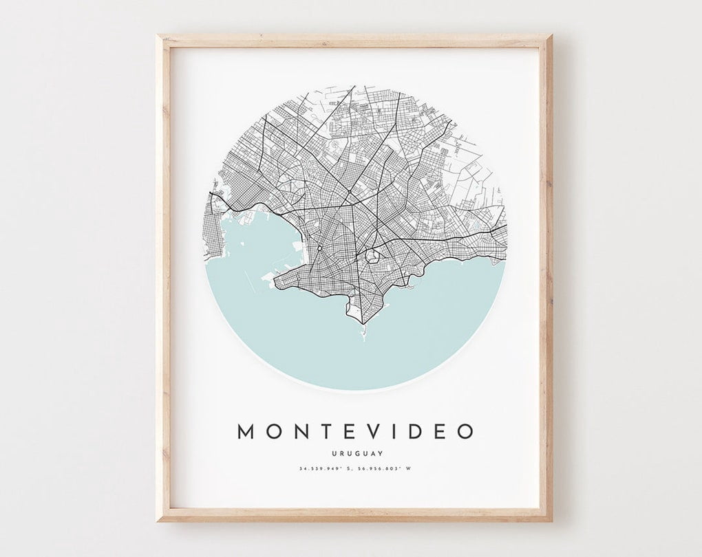 Montevideo Map Print, Montevideo Map Poster City Wall Art, Montevideo ...