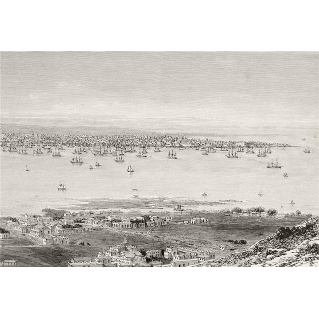 Montevideo - Uruguay. View to City Across Bay of Montevideo Circa 1870S ...