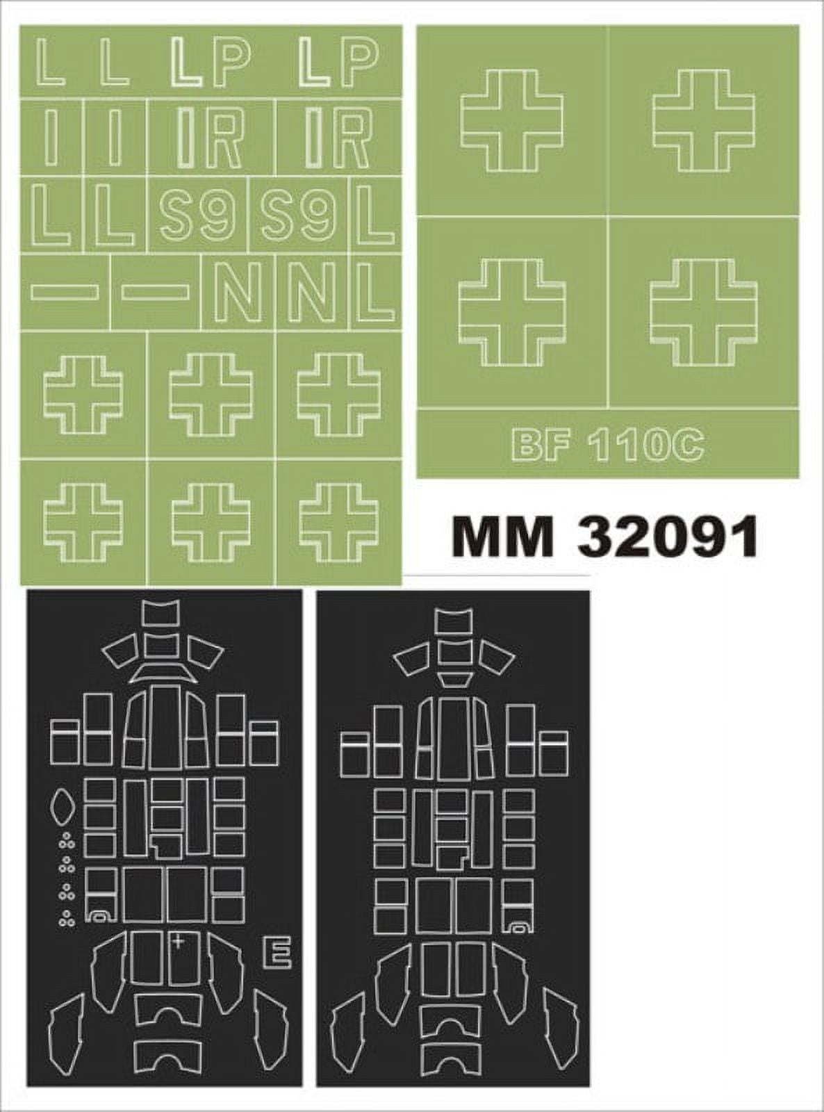 Montex Maxi Mask 1:32 Bf 110C for Dragon 3203 Spraying Stencil #MM32091 ...