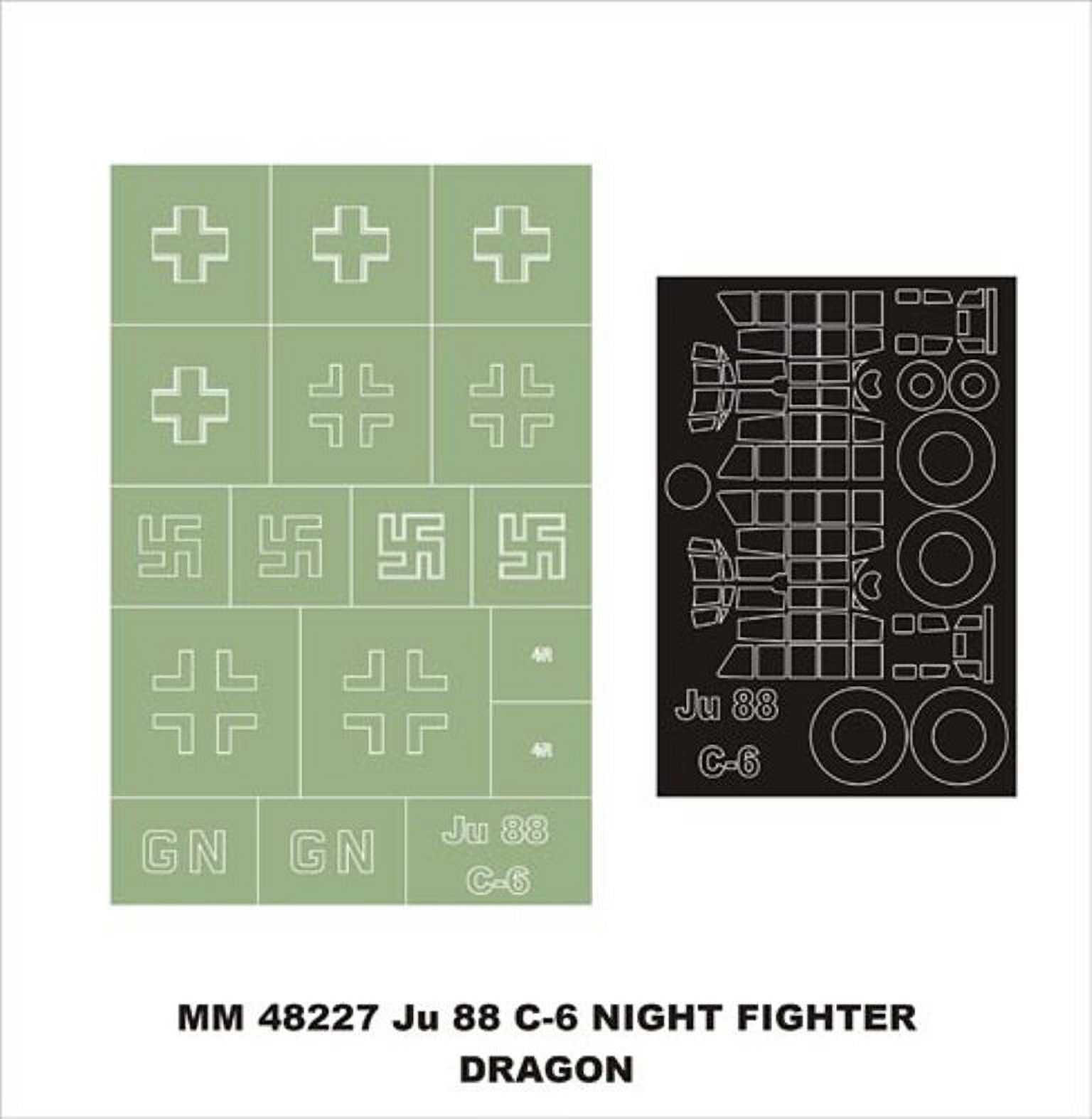 Montex Maxi Mask 1:48 Ju-88 C-6 Night Fighter for Dragon 5540 Stencil # ...
