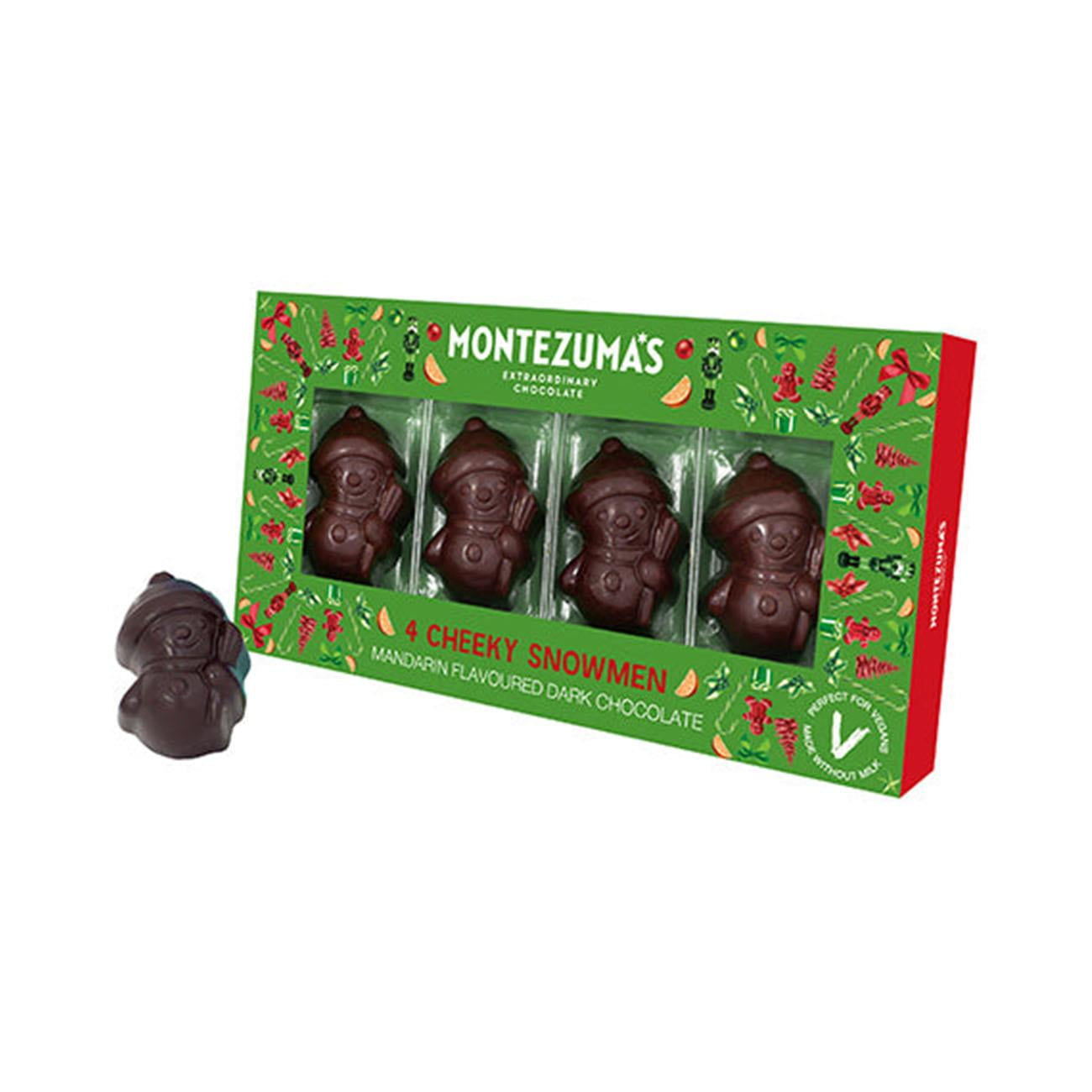 Montezumas Chocolate Organic Dark Chocolate & Mandarin Snowmen 55g ...