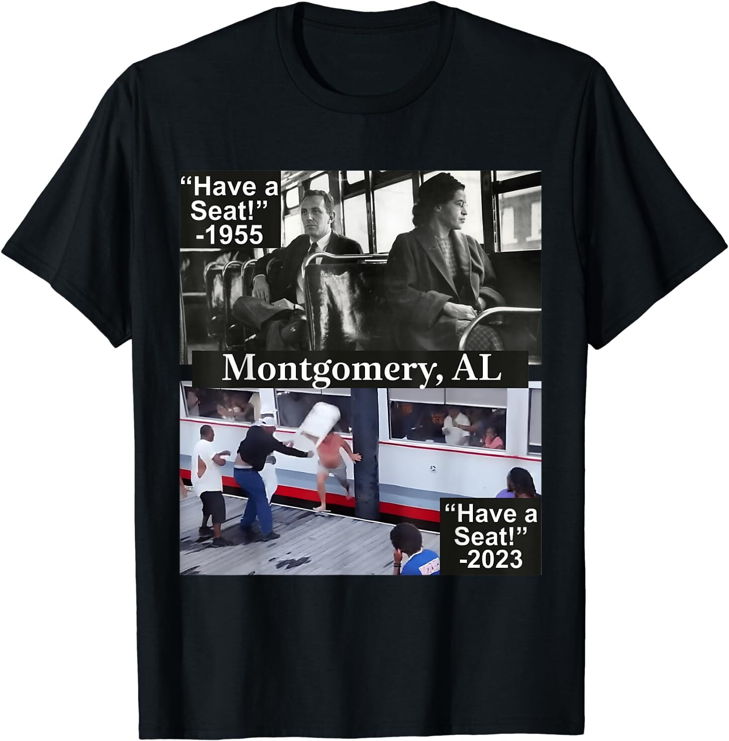 Montgomery Alabama Brawl Folding Chair Riverboat Fight T-Shirt Size S ...