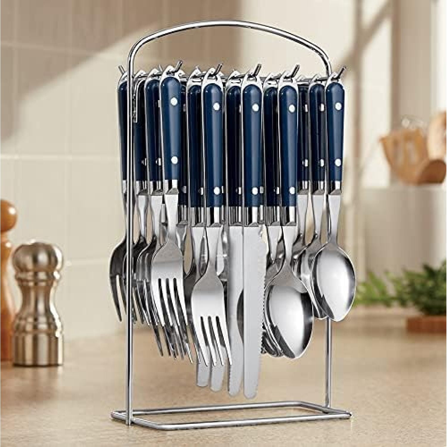 Montgomery Ward 20-Piece Hanging Flatware Set, Blue - Walmart.com