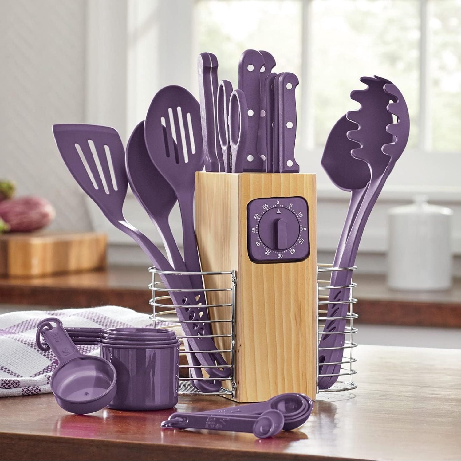 Montgomery Ward 25-Piece Cutlery and Utensil Set, Purple - Apartment ...