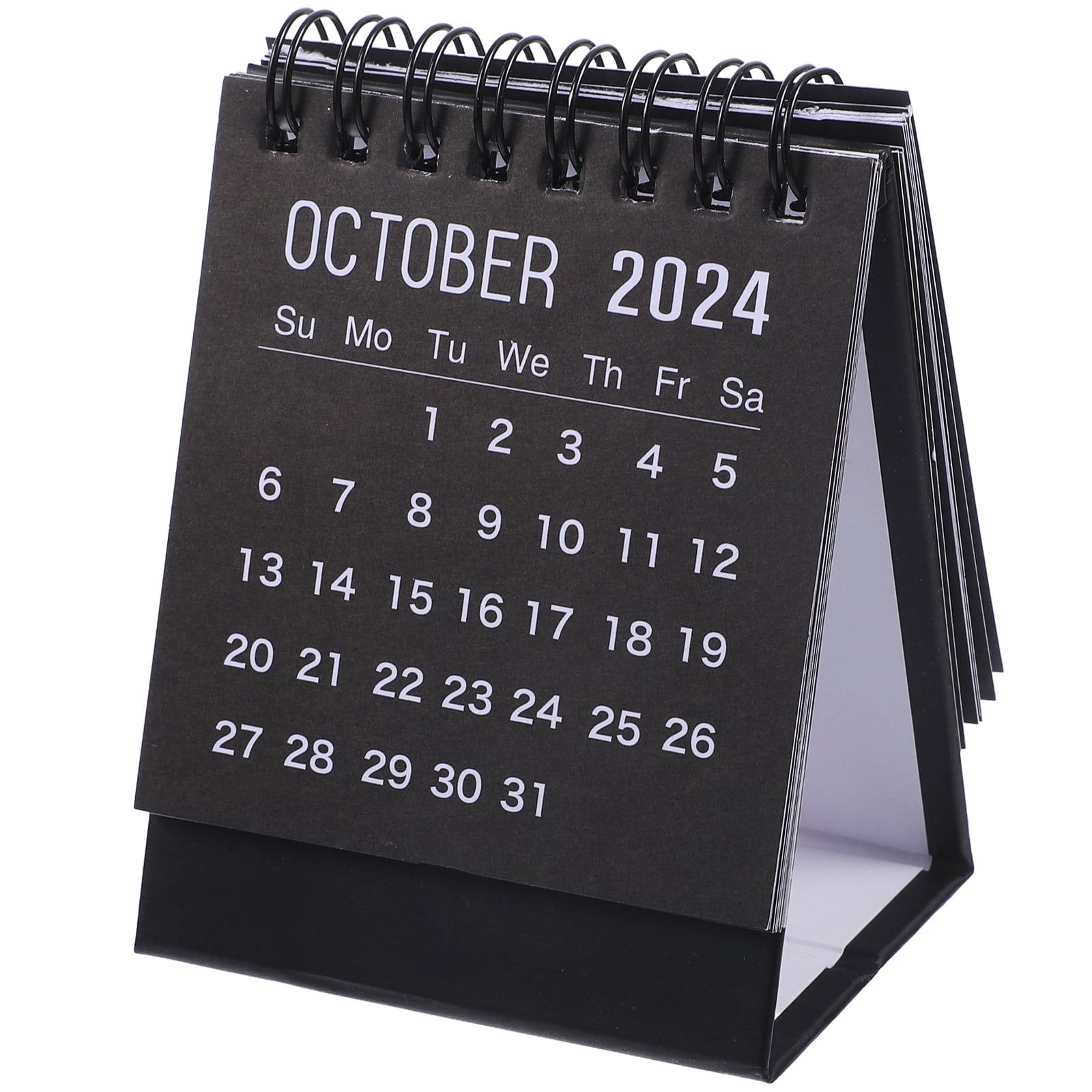 Month Calendar 2024 Mini Desk Calendar Man Office 13.5X7.5CM Black ...