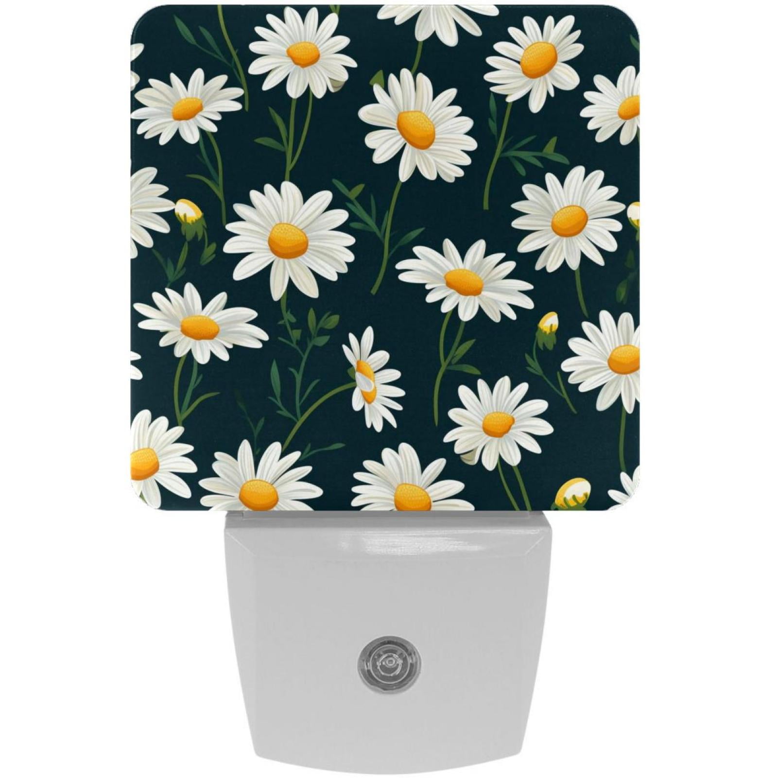 Monther's Day Daisy Set of 2 Square Night Lights, Wall Light for Room ...