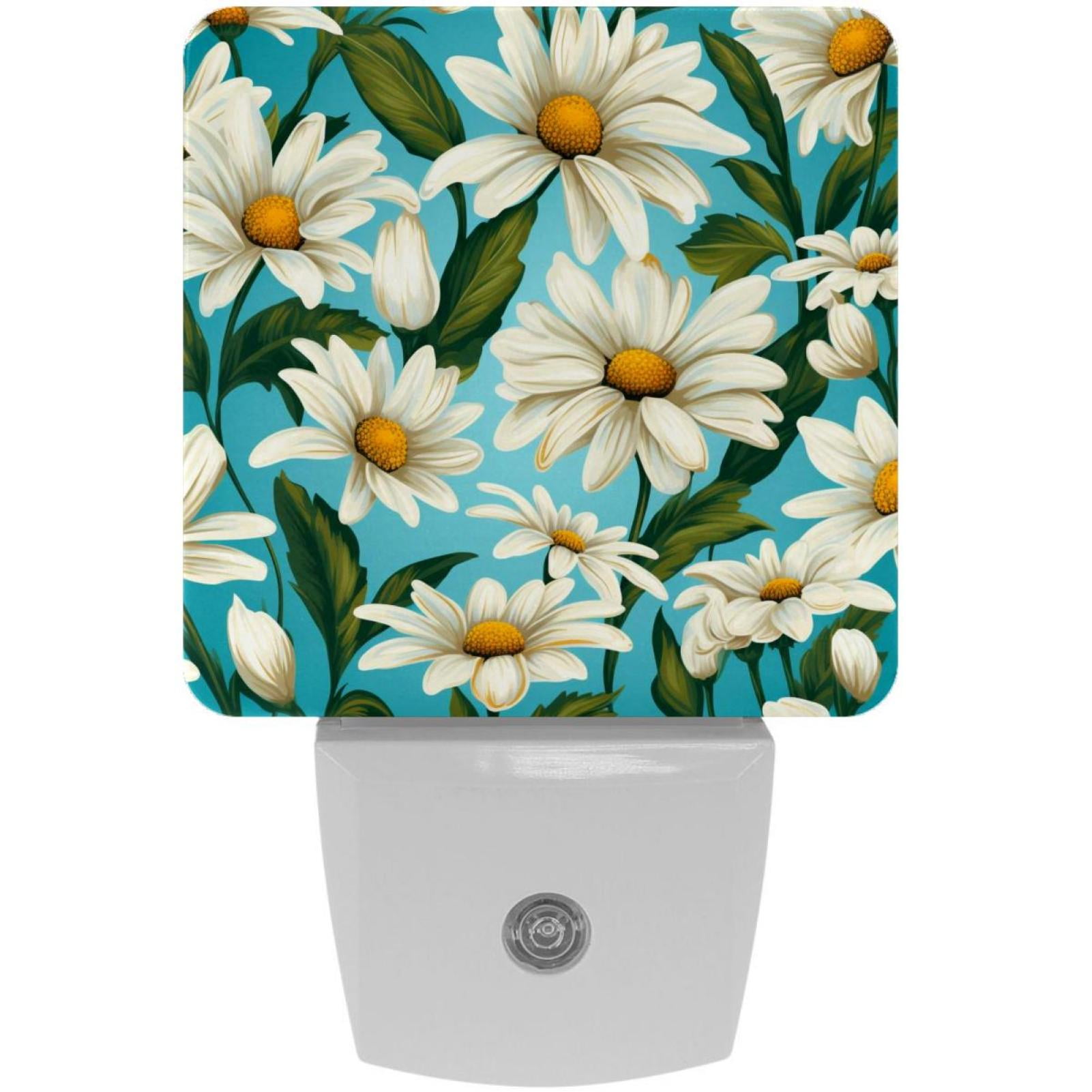 Monther's Day Daisy Set of 2 Square Night Lights, Wall Light for Room ...