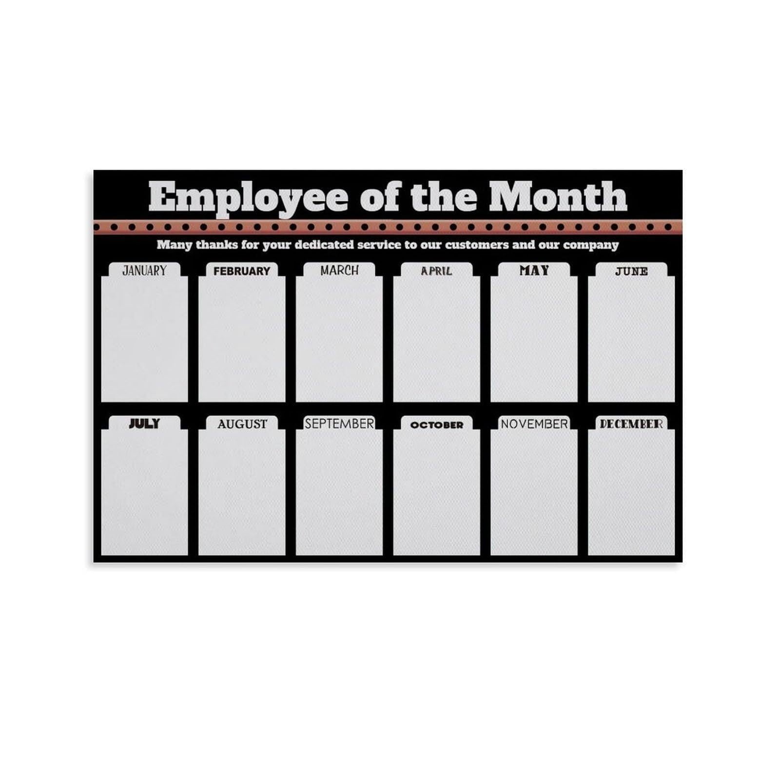 Monthly Best Employee Poster - Office Incentive Decoration Poster (9 ...