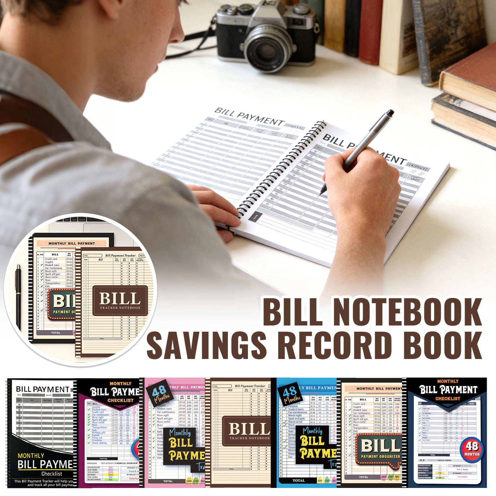 Monthly Bill Organizer Notebook - Budget Planner & Expense Tracker ...