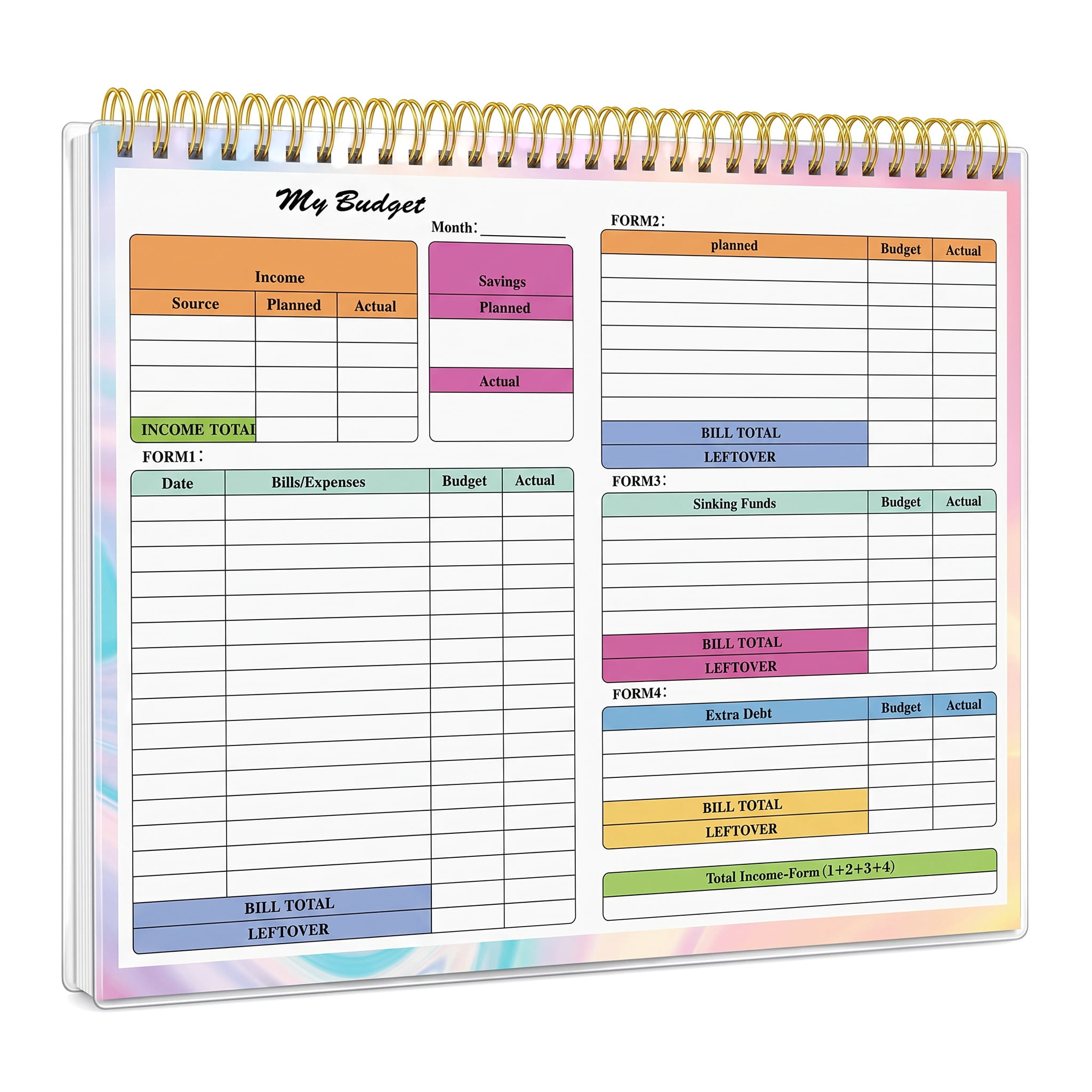 Monthly Budget Planner Notebook – Spiral-Bound Income and Expense ...