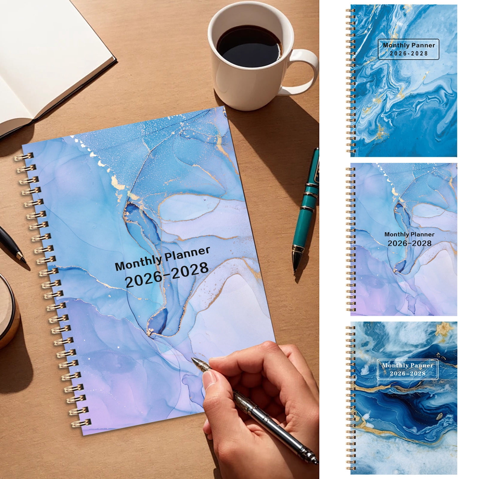 Monthly Calendar Planner 2026-2028 | Compact Flexible Hardcover ...