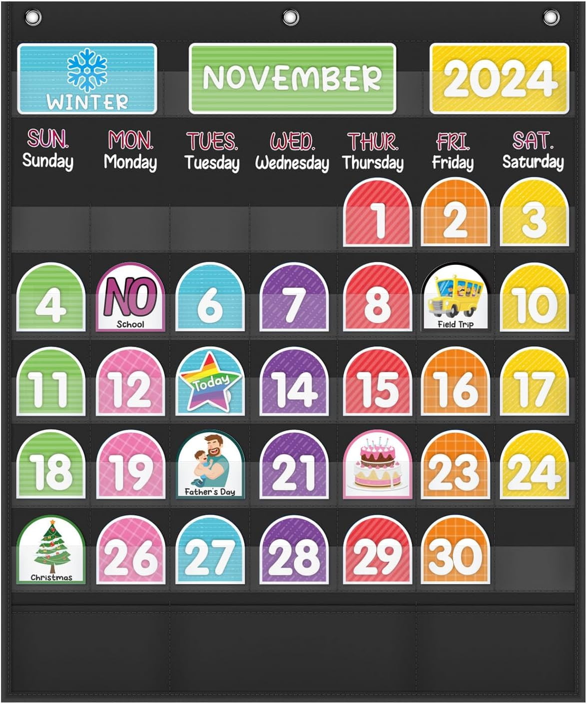 Monthly Calendar Pocket Chart with 92 Activity Cards for Kids ...