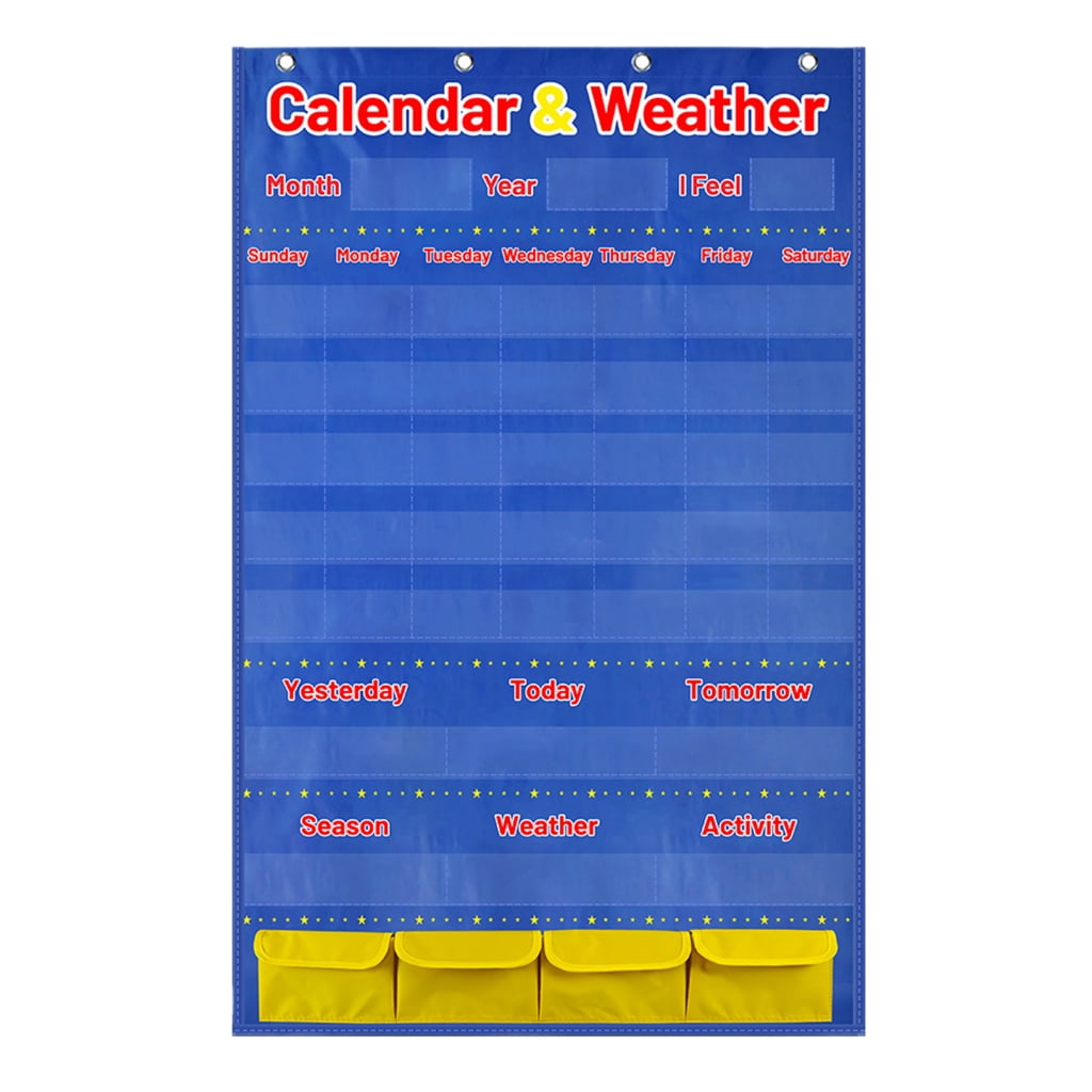 Monthly Calendar Pocket Chart for Kid Preschool Kindergarten Classroom ...