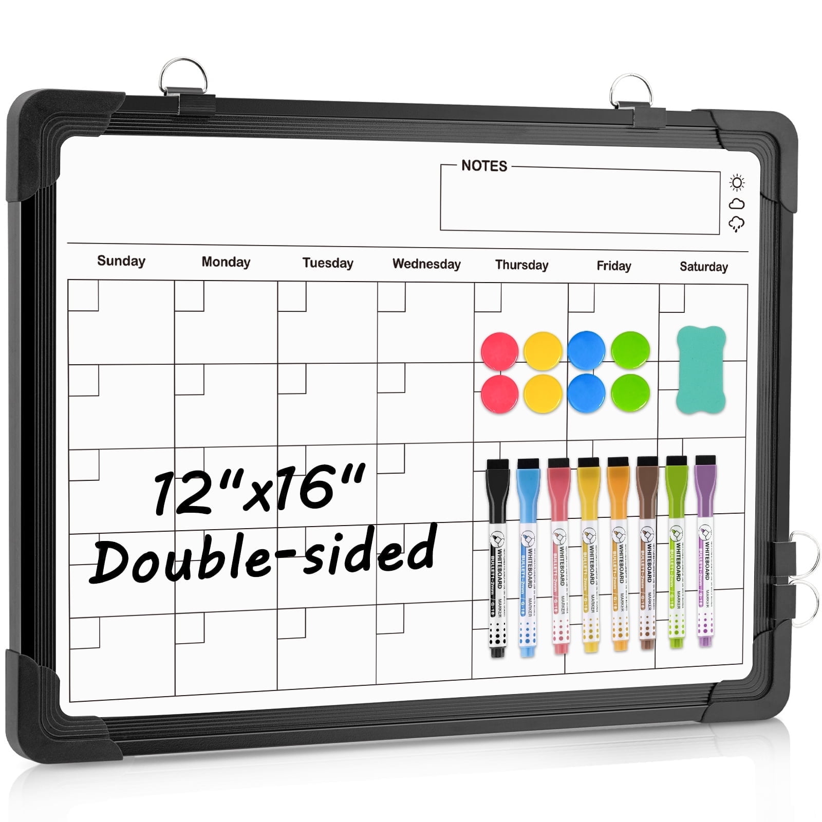 Dry Erase Calendar Whiteboard Calendar Magnetic White Board Double ...