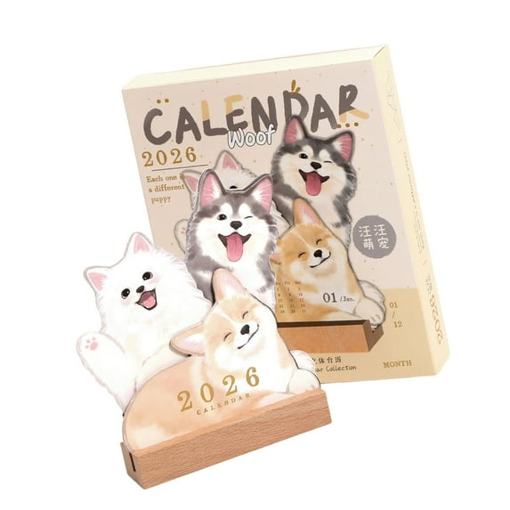 Monthly Flip Calendar Desk Accessory Includes Note Space For Theme Home ...