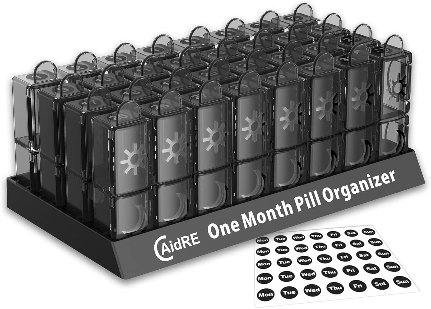 Monthly Pill Organizer 2 Times a Day, 30 Day Pill Organizer AM PM, One ...